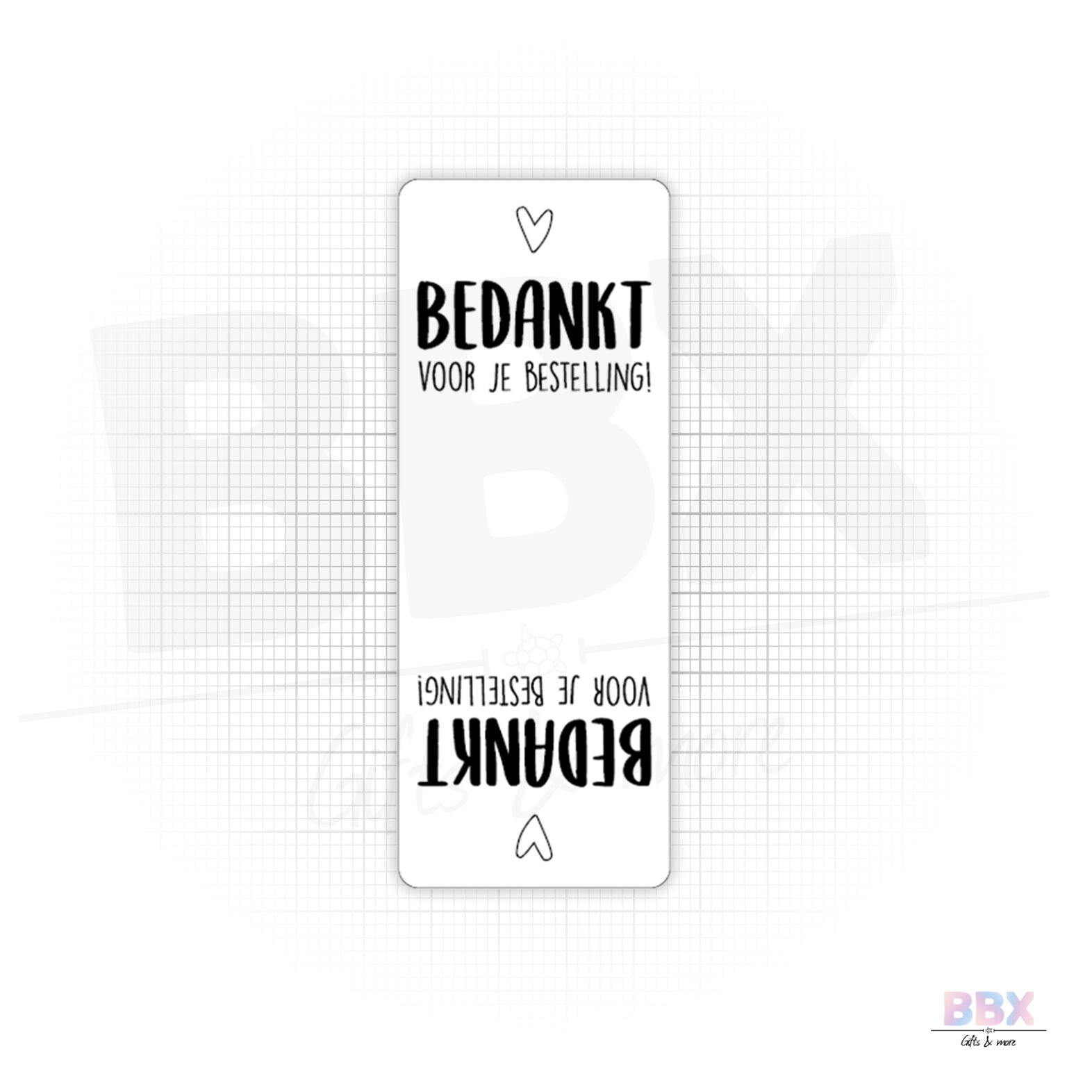 Sluitstickers 'Bedankt voor je bestelling!' (Zwart/Wit) 143x55mm – BBX Gifts & More